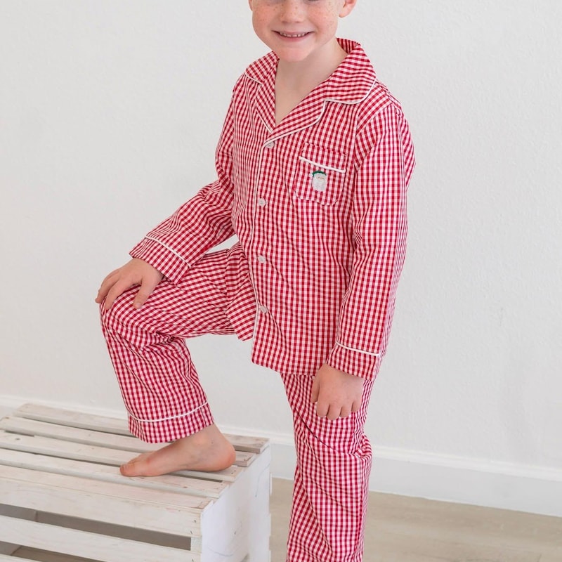 Kids Red Gingham Pajamas - Etsy