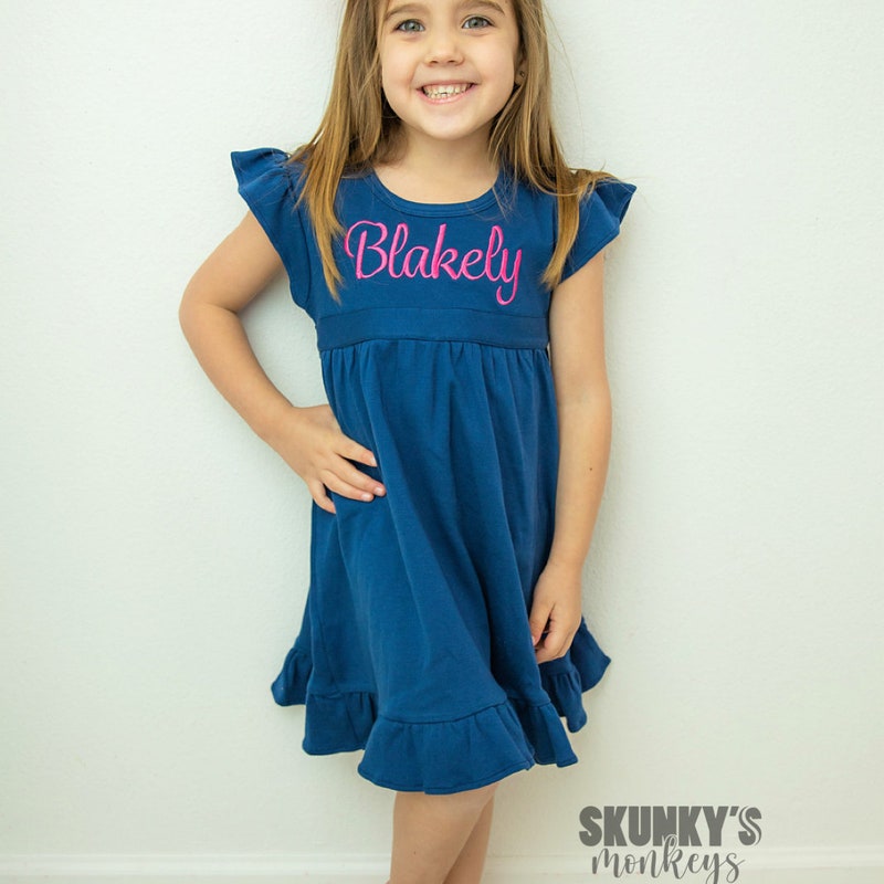 Girls Monogram Dress - Etsy
