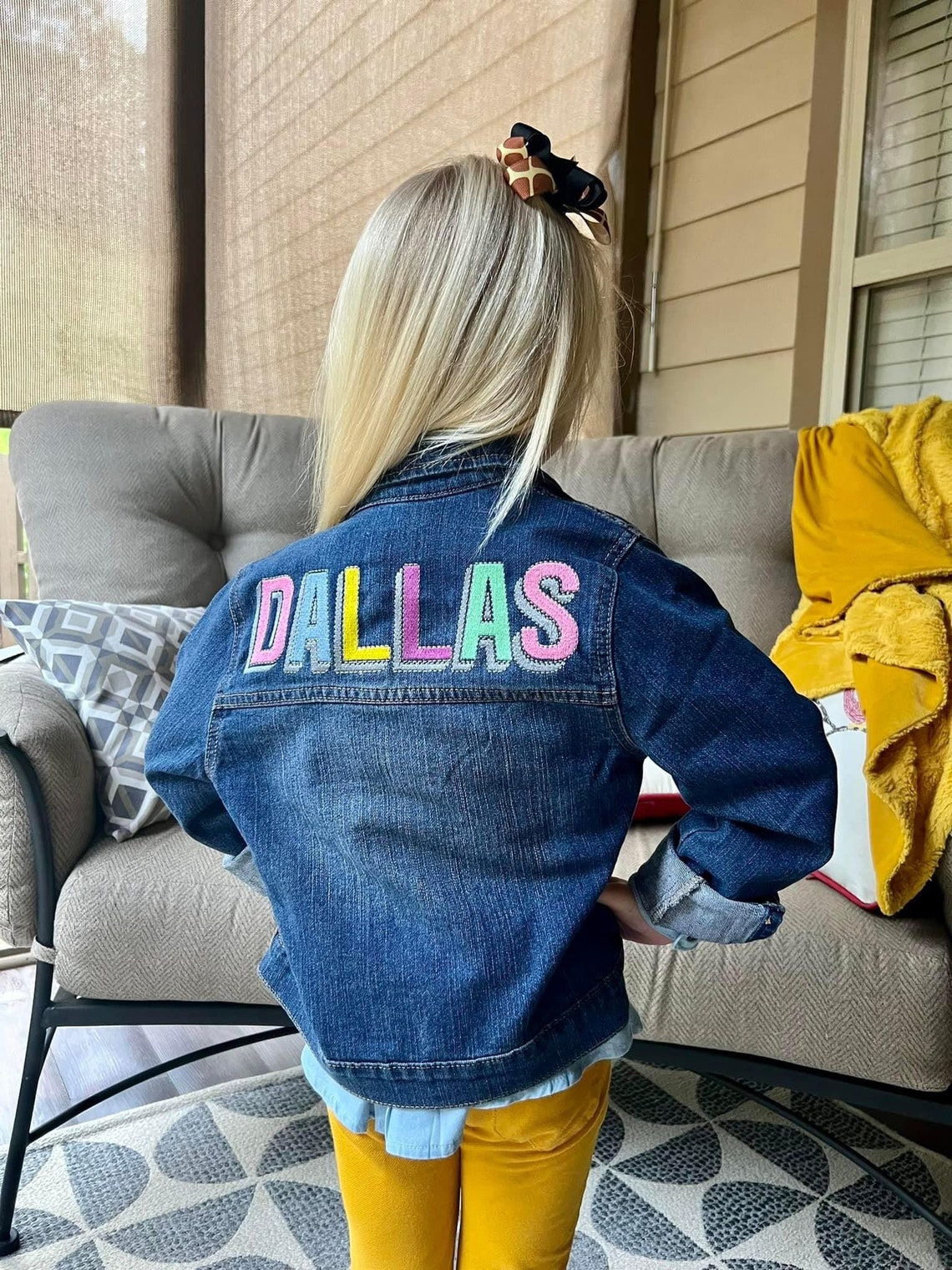 Girls Monogrammed Jean Jacket, Girls Personalized Jean Jacket, Toddler ...