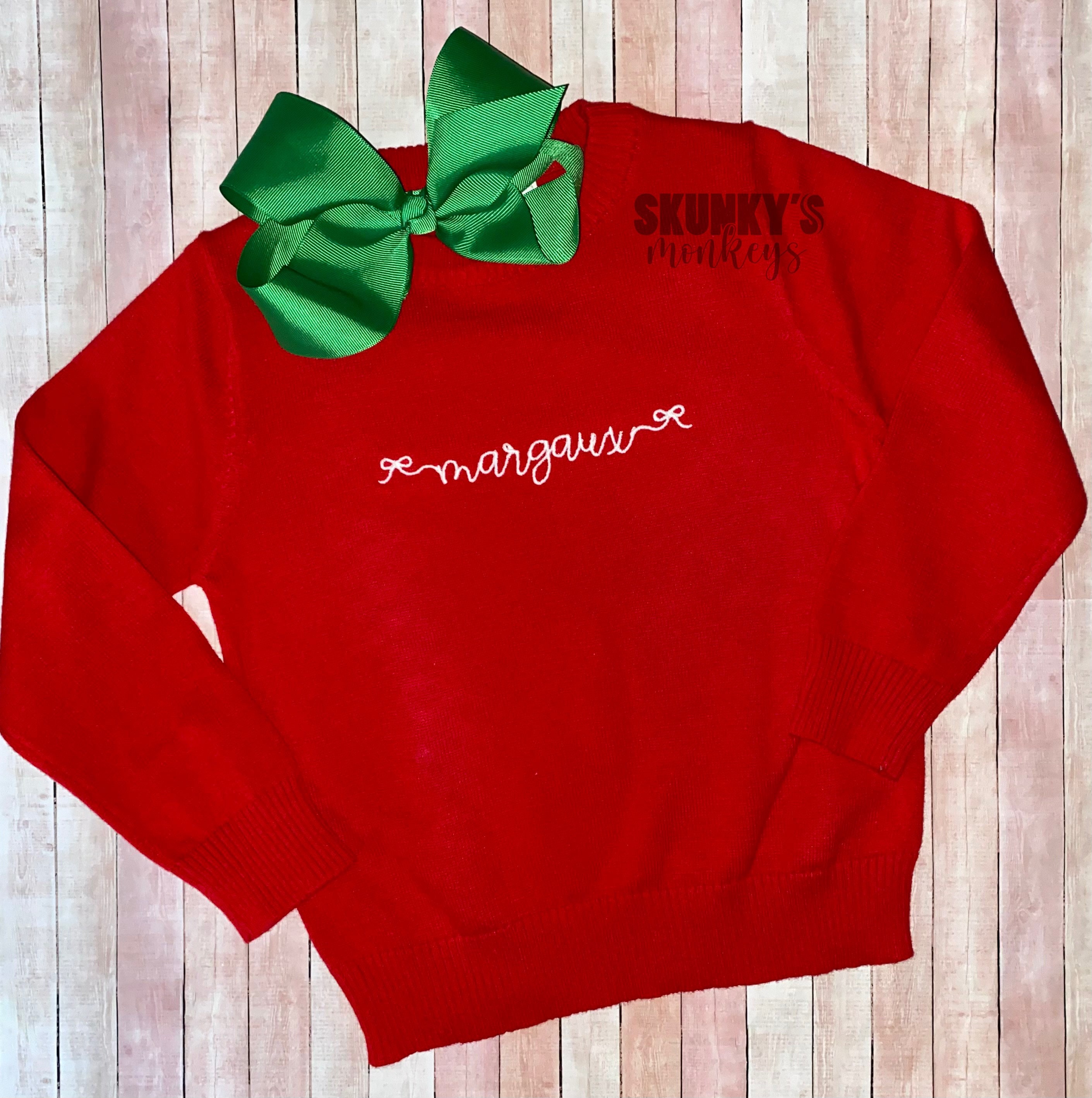 Girls Monogrammed Sweater,personalized Embroidered Initial Sweatshirt ...
