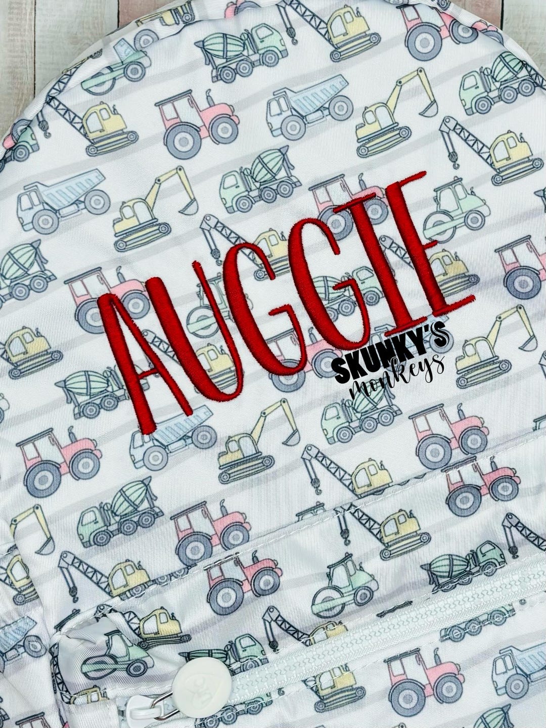 Monogrammed Wipeable Nylon Backpack and Matching Lunchbox, Personalized ...