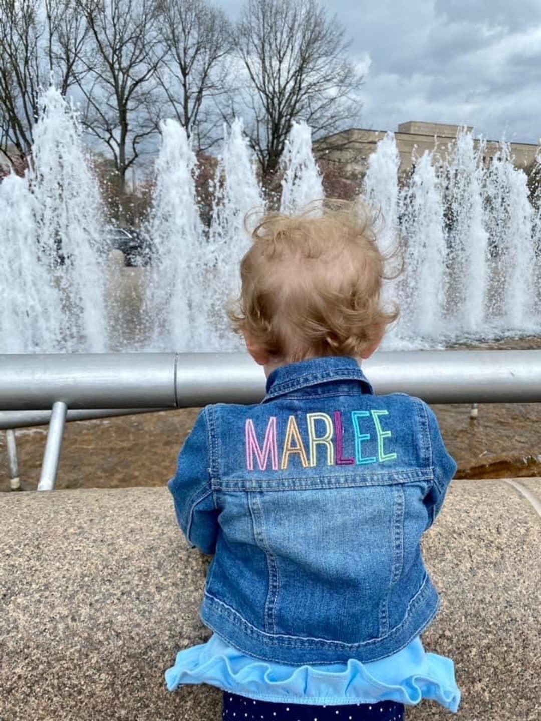 Girls Monogrammed Jean Jacket, Girls Personalized Jean Jacket, Toddler ...