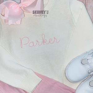 Girls Monogrammed Sweater,personalized Embroidered Initial Sweatshirt ...