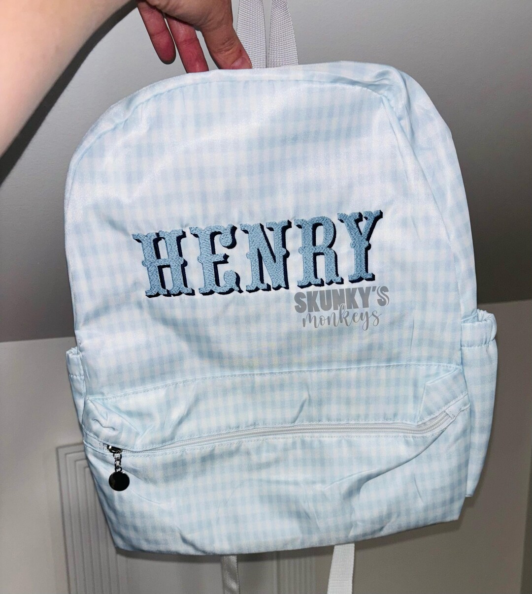 Monogrammed Wipeable Nylon Backpack and Matching Lunchbox, Personalized ...