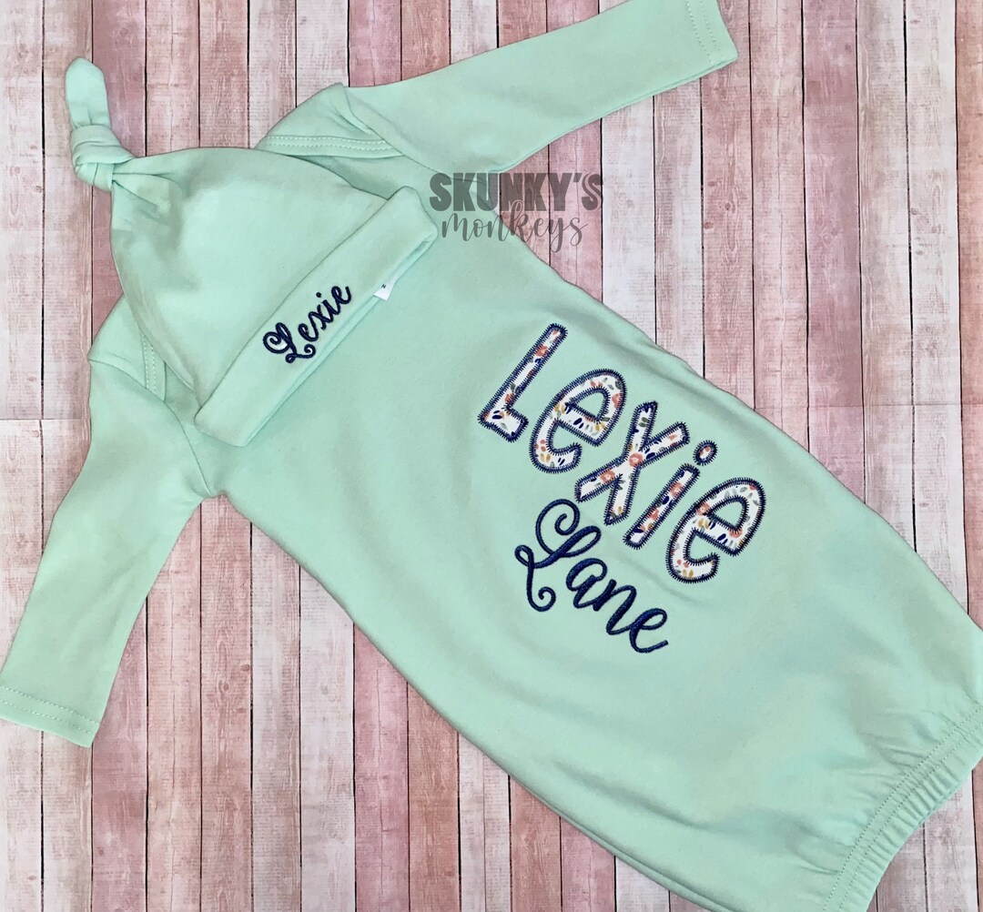 Monogrammed Baby Gown, Baby Girl Gown, Baby Girl Gown, Personalized ...
