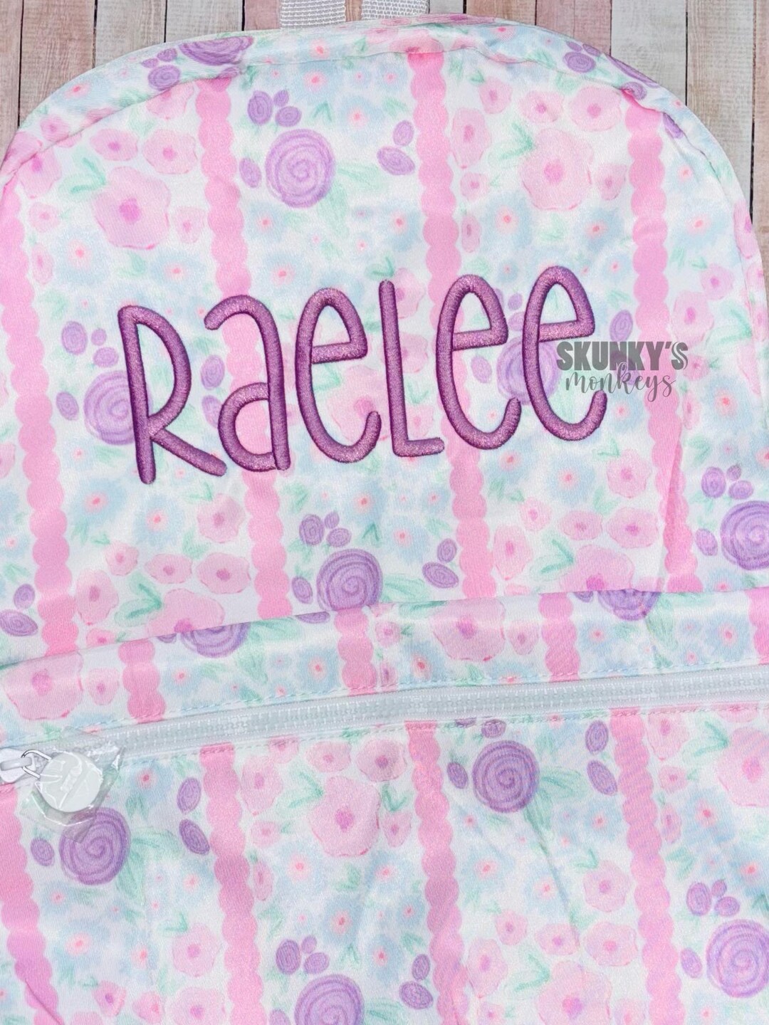 Monogrammed Wipeable Nylon Backpack and Matching Lunchbox, Personalized ...