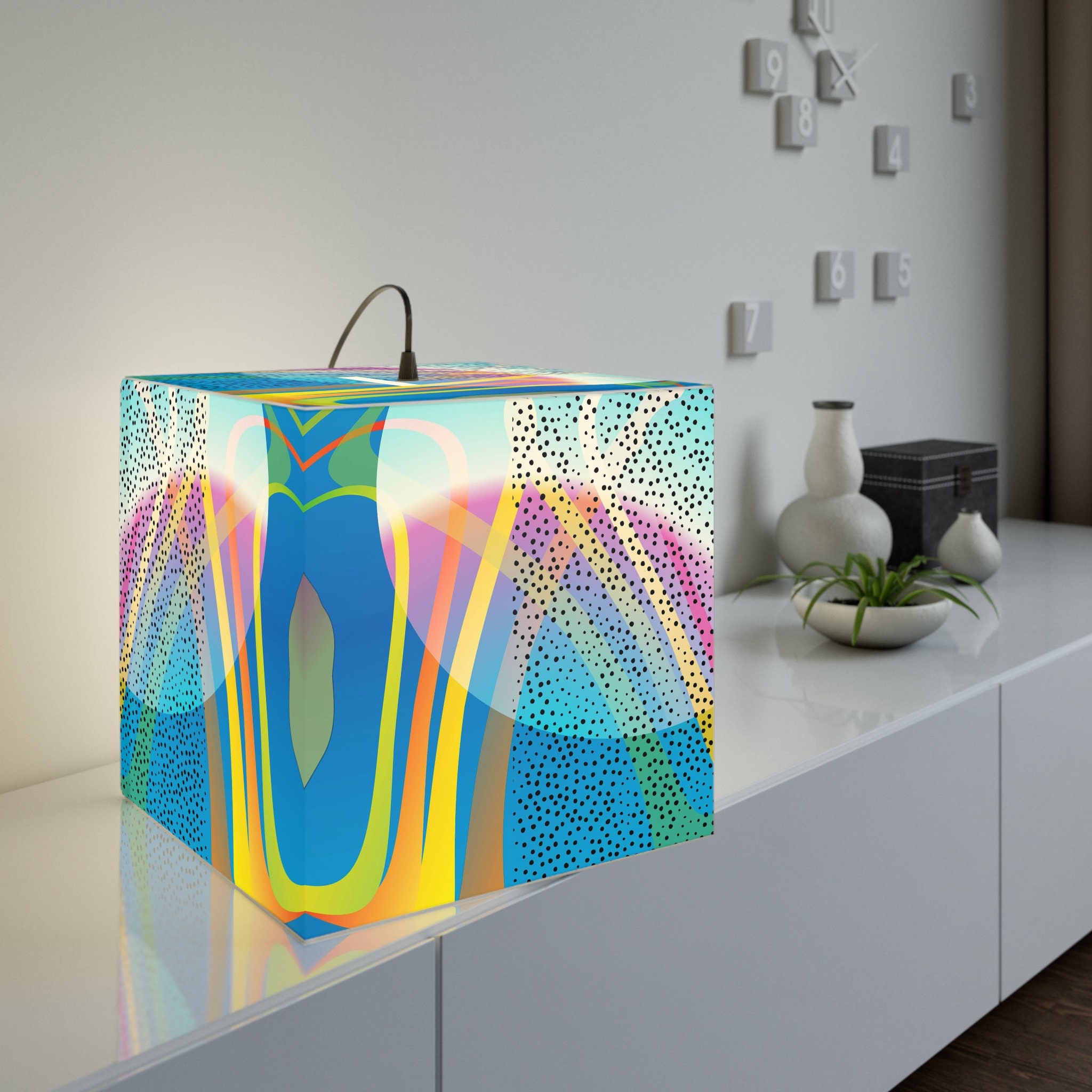 Light Cube Lamp Designer Accent Lighting Cellular Movement - Etsy