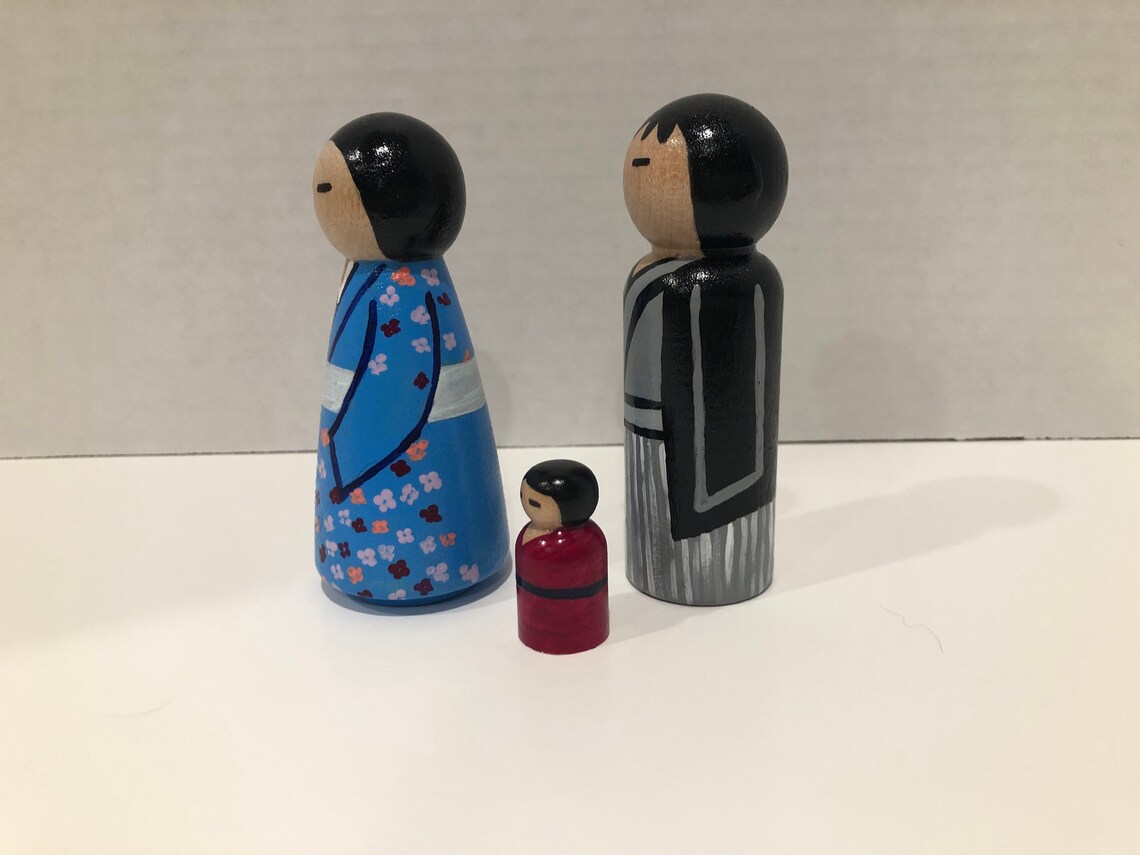 Japanese Nativity Set Unique Nativity Peg Doll Nativity - Etsy