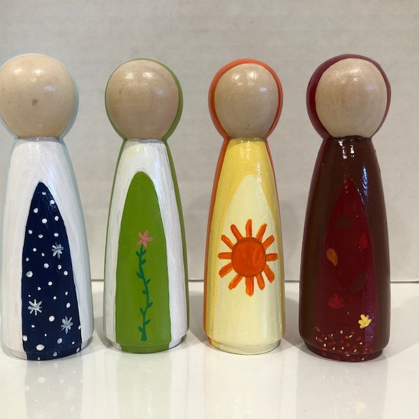 Seasons Peg Dolls - Etsy