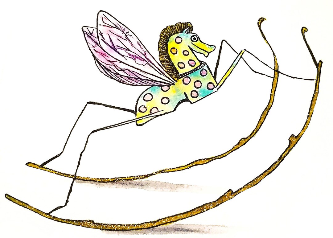 Rocking Horse Fly - Alice in Wonderland Themed High Quality Print - Etsy