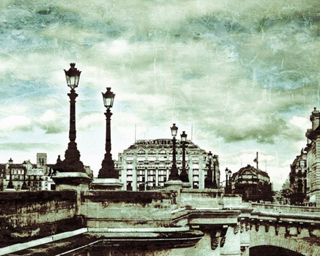 Paris Pont Neuf Photo Travel Photography Watercolor Effect - Etsy