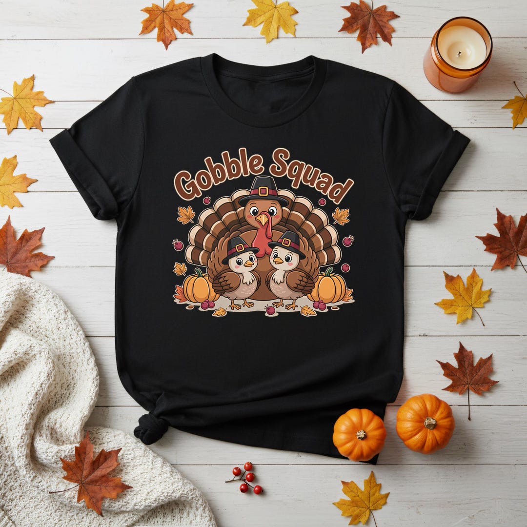 Gobble Squad Thanksgiving Turkey Family Cute Fall Design - Etsy