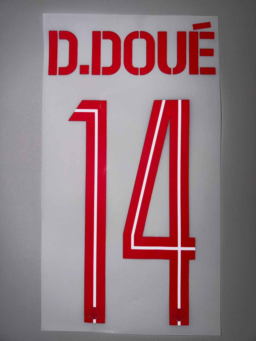PSG Flocking, D.DOUÉ #14, 2025-2026, Champions League FOURTH 4th Kit ...