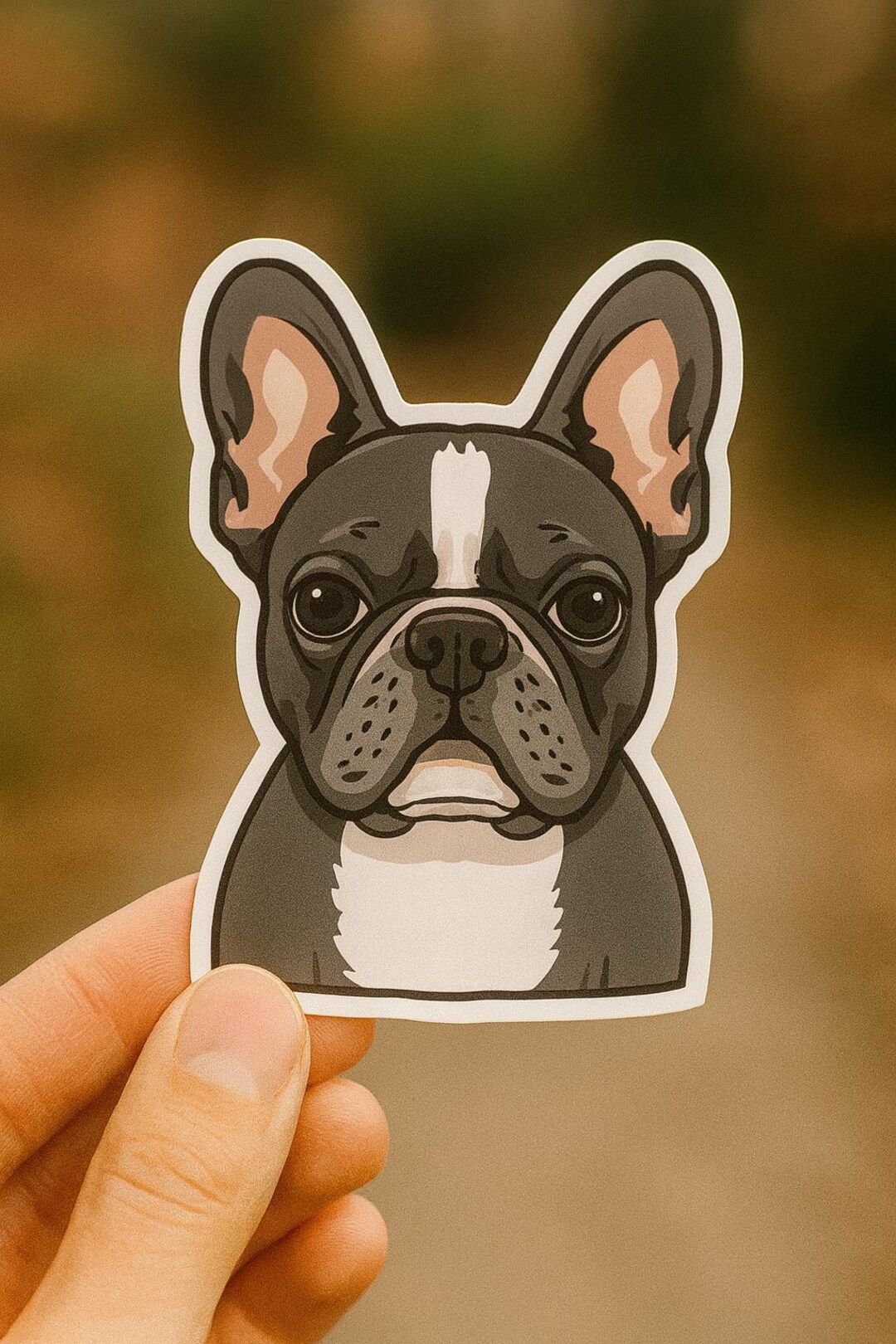 Frenchie Grey Vinyl Sticker - Etsy