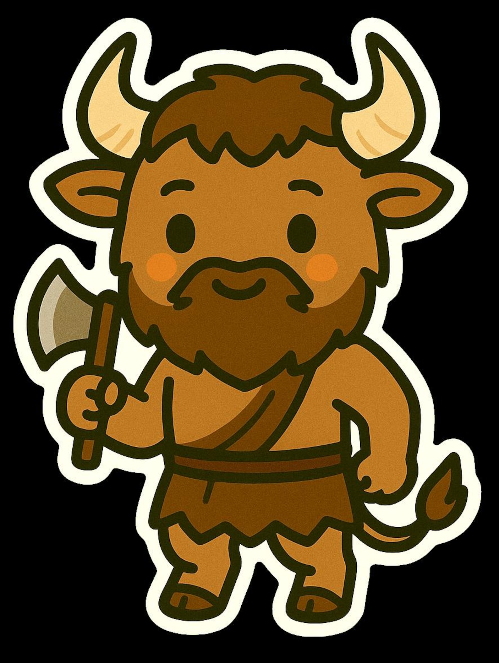 Chibi Minotaur Greek Mythology Vinyl Sticker, Cute Mythical Creature ...