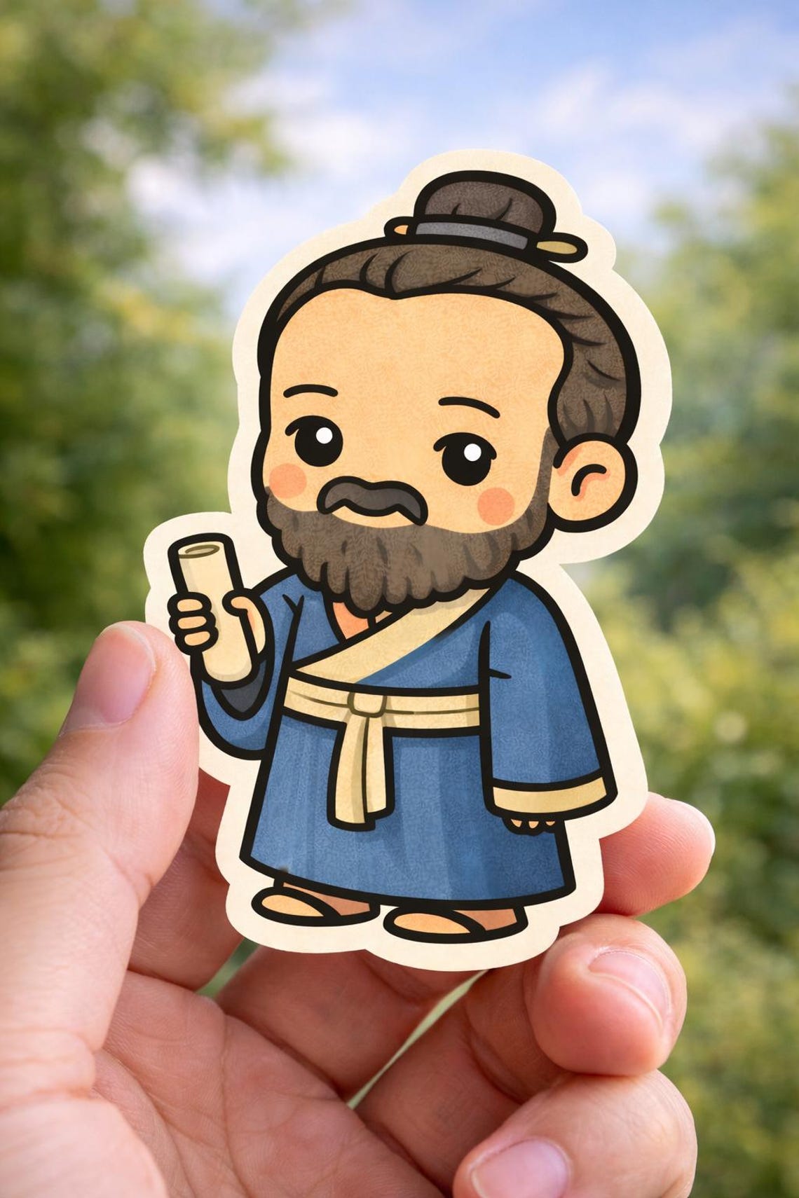 Chibi Confucius Vinyl Sticker, Ancient Philosophy Die Cut Sticker - Etsy