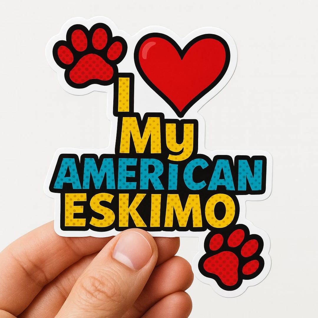I Love My American Eskimo Vinyl Sticker - Etsy