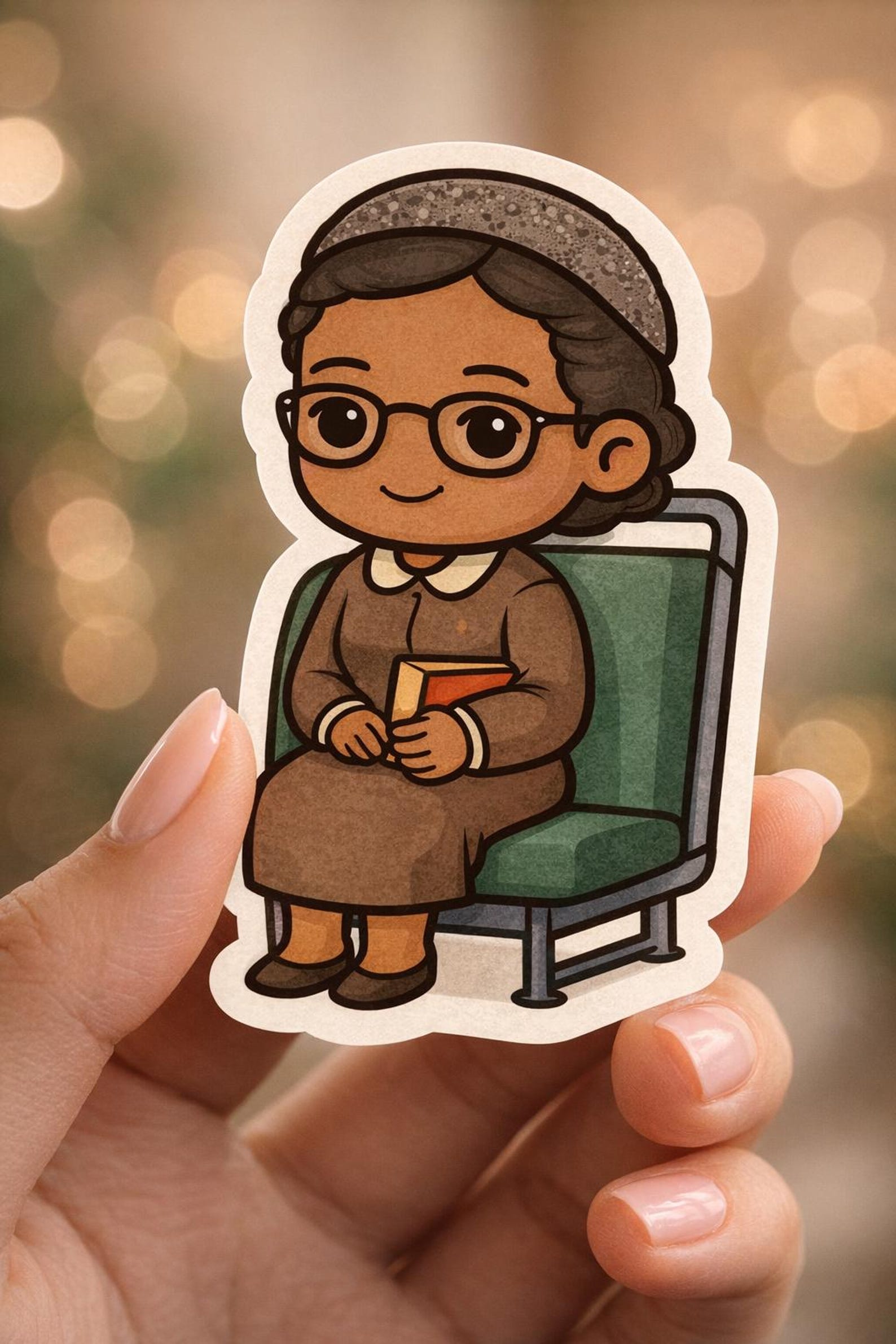 Rosa Parks History Sticker, Chibi Civil Rights Icon Vinyl Sticker ...