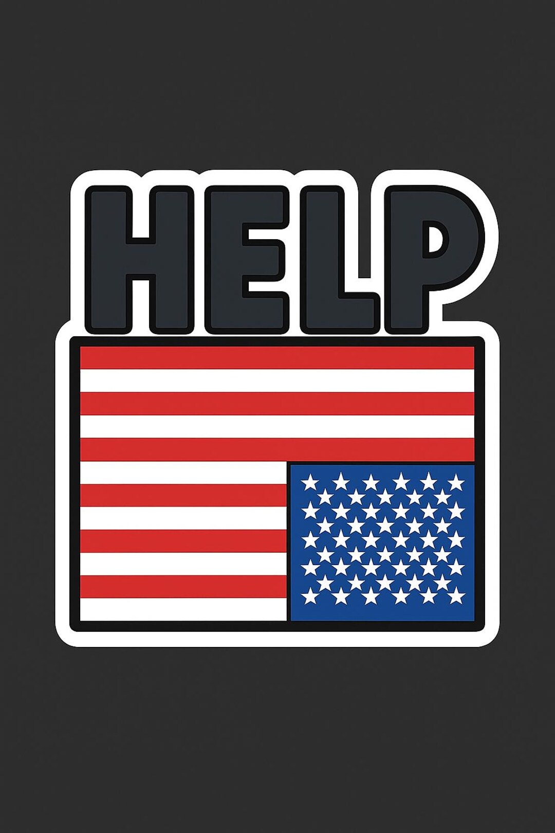 Help Upside Down American Flag Sticker - Etsy
