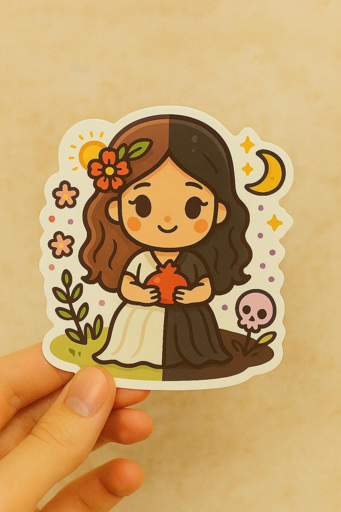 Persephone Sticker – Chibi Greek Mythology Goddess - Etsy
