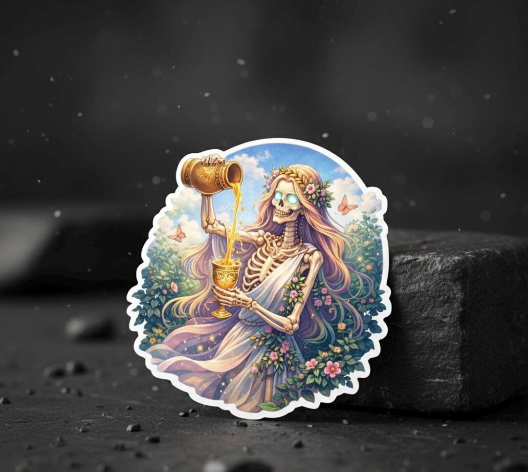 Hebe Skeleton Sticker Gothic Greek Goddess Youth Nectar Dark Mythology ...