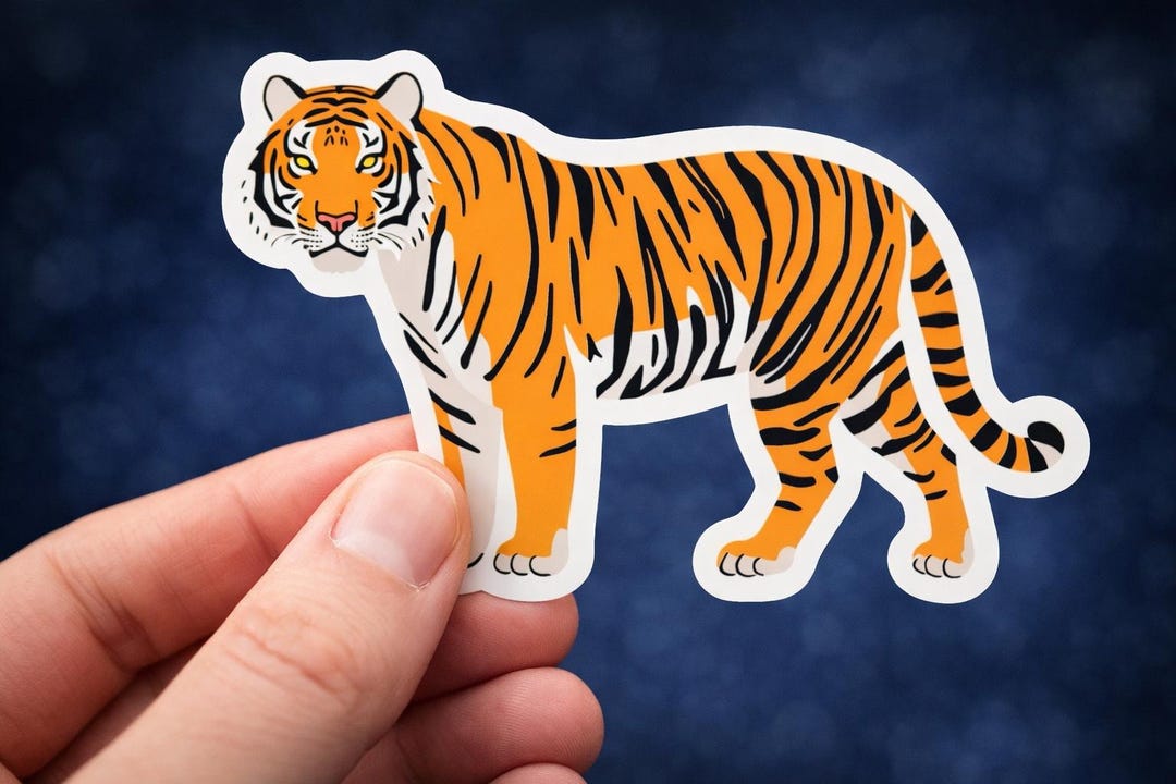 Tiger Full Body Vinyl Die Cut Sticker - Etsy