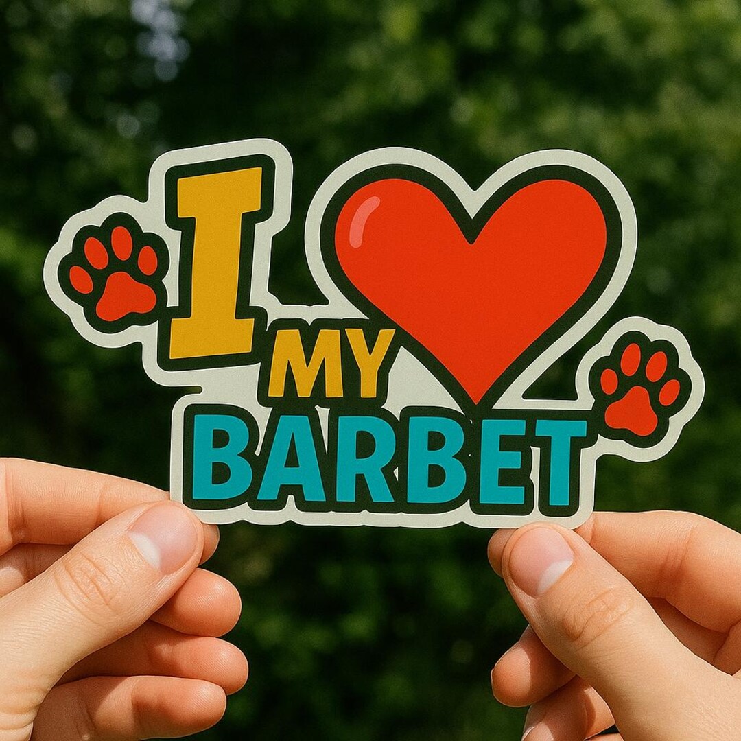 I Love My Barbet Sticker, Dog Breed Pride Pet Owner Die Cut Vinyl - Etsy