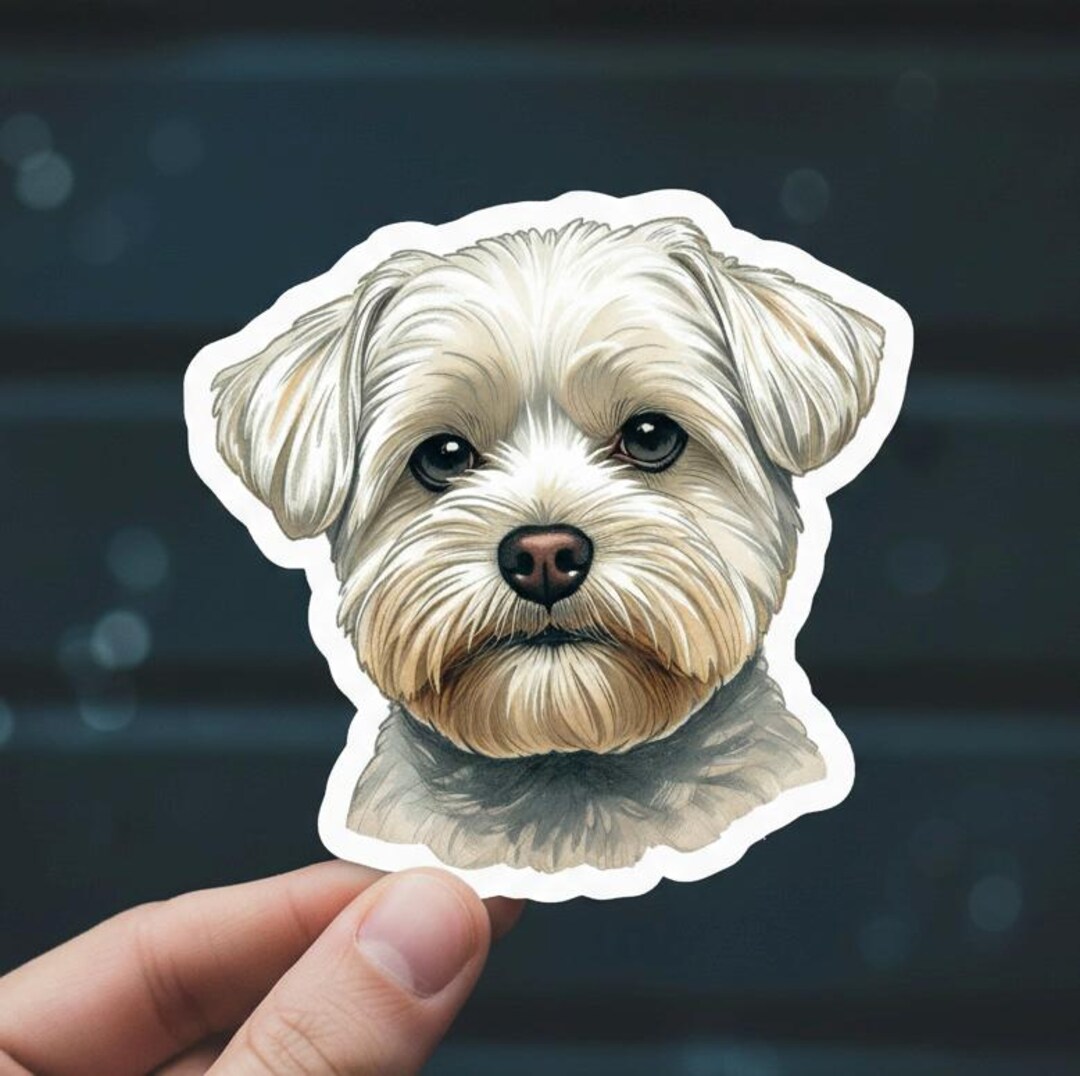 Maltese Dog Face Sticker, Vinyl Decal - Etsy