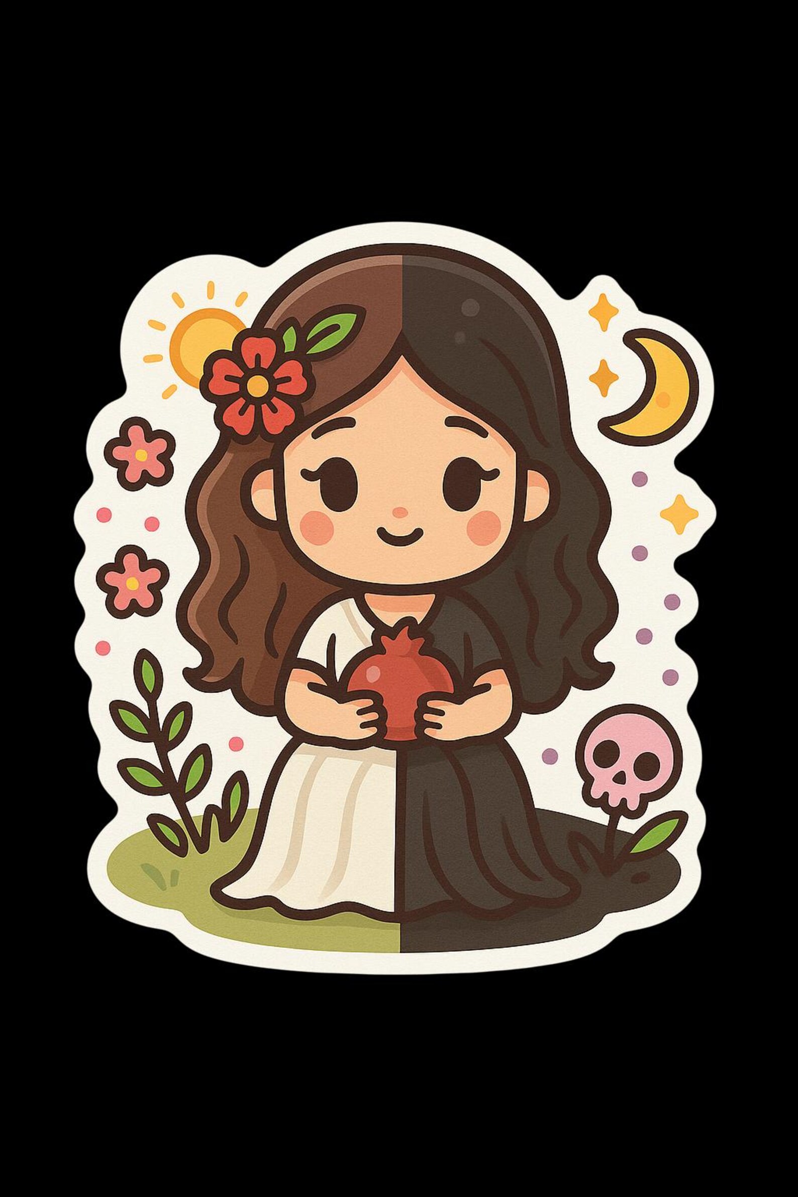 Persephone Sticker – Chibi Greek Mythology Goddess - Etsy