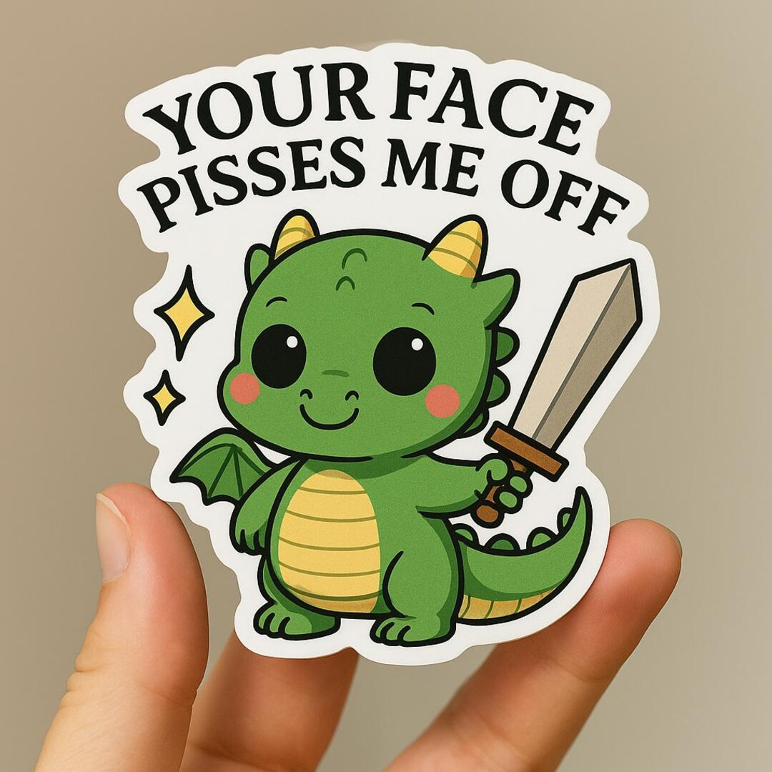 Funny Dragon Sticker, Rude Humor, Gamer Gift - Etsy