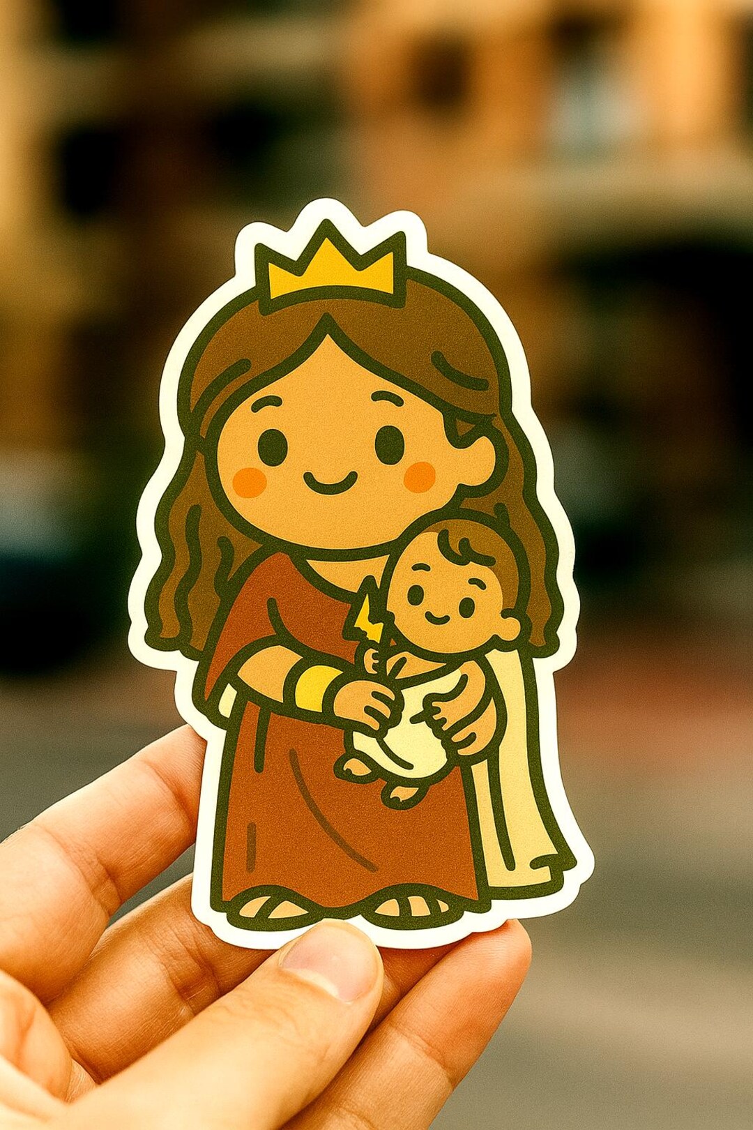 Chibi Rhea Greek Mythology and Baby Zeus Vinyl Sticker - Etsy