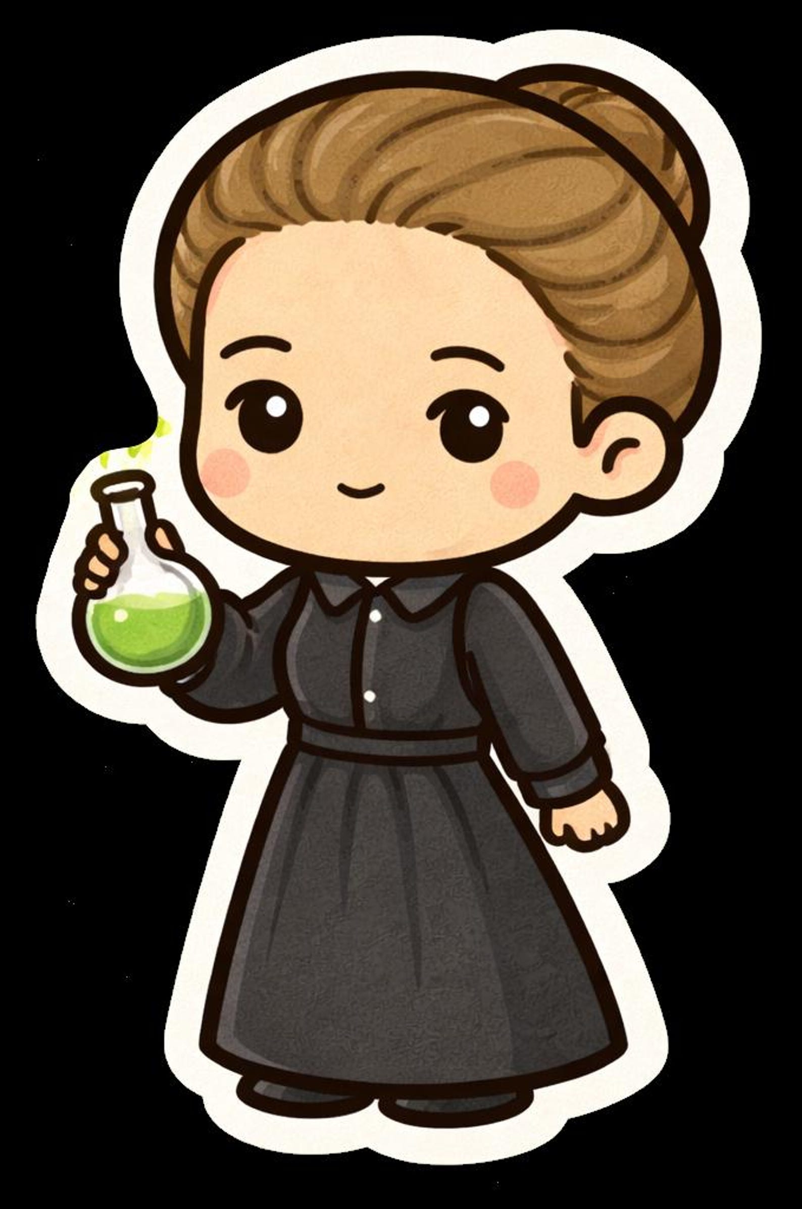 Chibi Marie Curie Scientist History Vinyl Sticker - Etsy