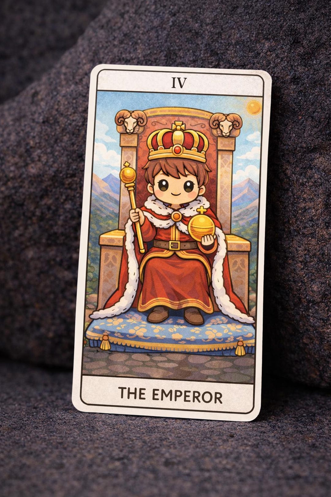 Chibi the Emperor Tarot Card Sticker - Kawaii King Decal - Major Arcana ...