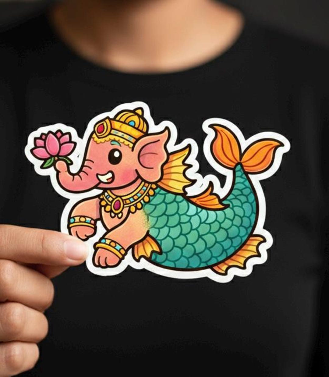 Chibi Makara Die Cut Sticker, Hindu Buddhist Mythology Sea Creature ...