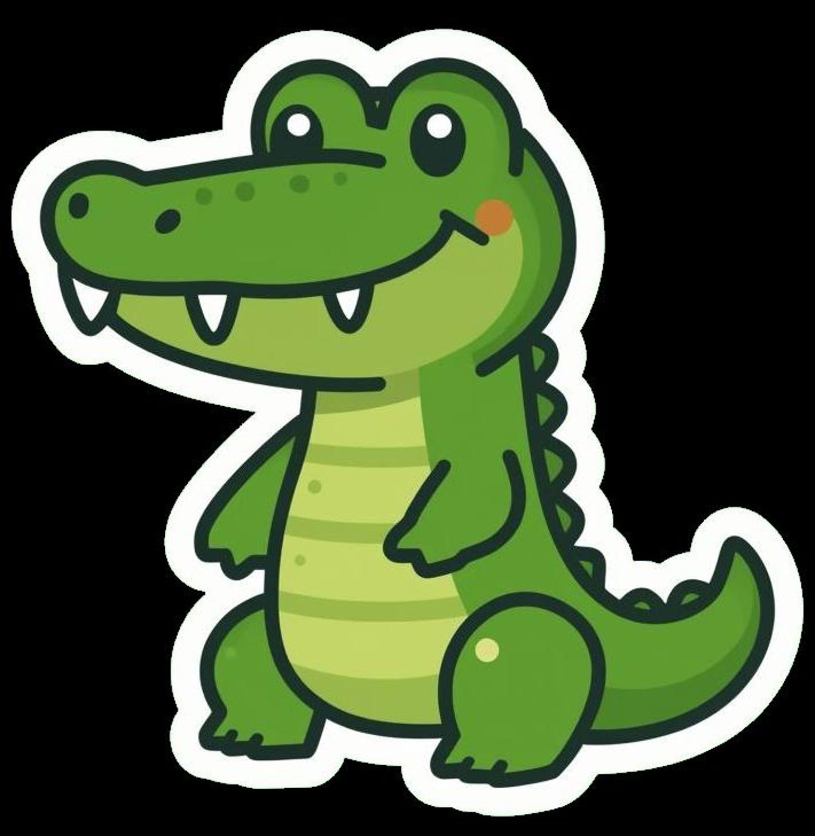 Chibi Alligator Sticker - Kawaii Gator Vinyl Decal - Happy Crocodile ...