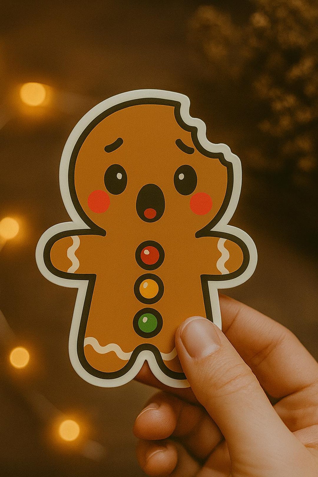 Chibi Gingerbread Man: Vinyl Sticker - Etsy