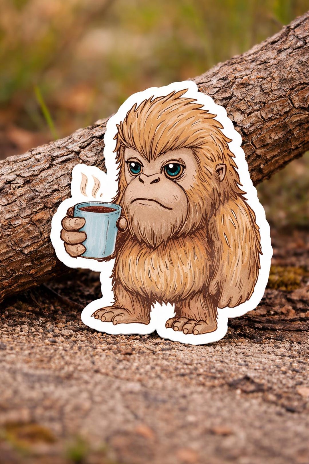 Chibi Bigfoot Coffee Vinyl Sticker, Cryptid Die Cut Sticker - Etsy