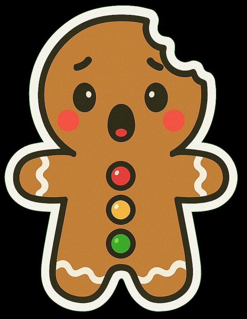 Chibi Gingerbread Man: Vinyl Sticker - Etsy
