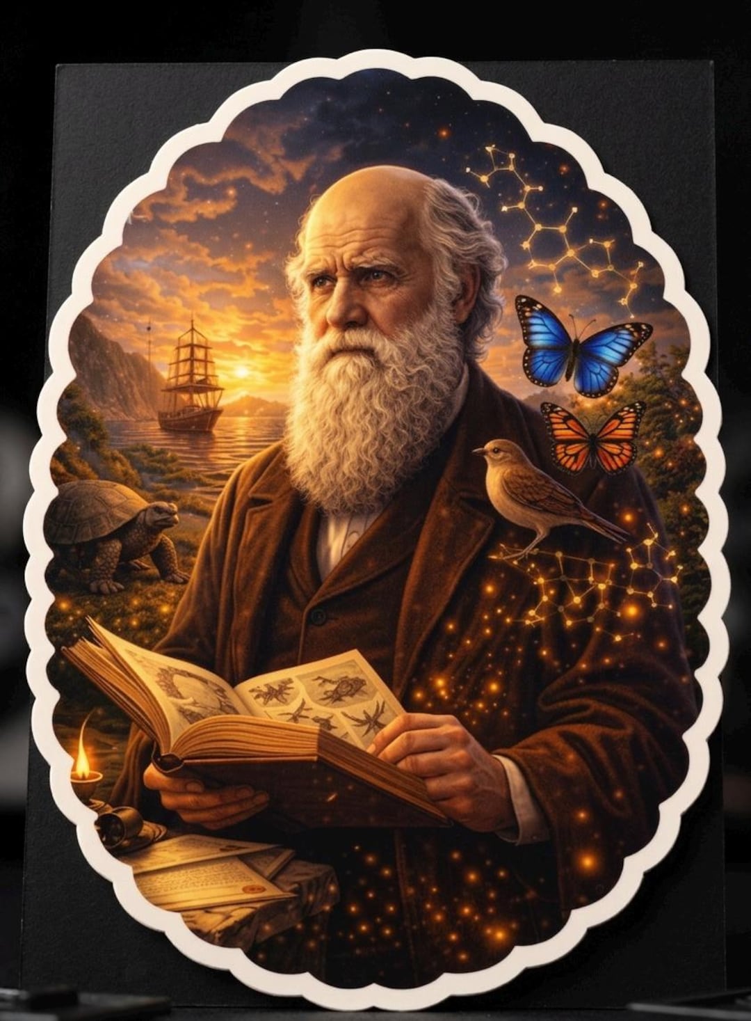 Charles Darwin Sticker, Evolution Scientist Die Cut, Natural History ...