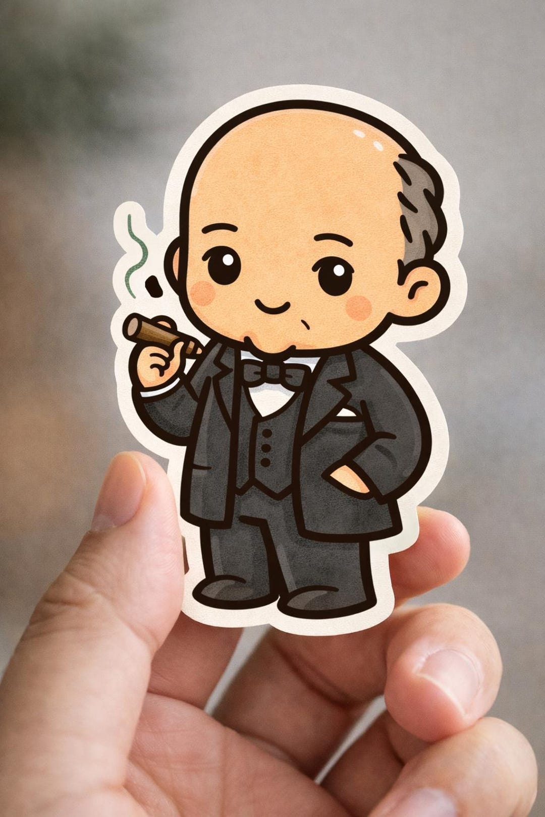 Chibi Winston Churchill Vinyl Sticker, Historical Figure Sticker ...