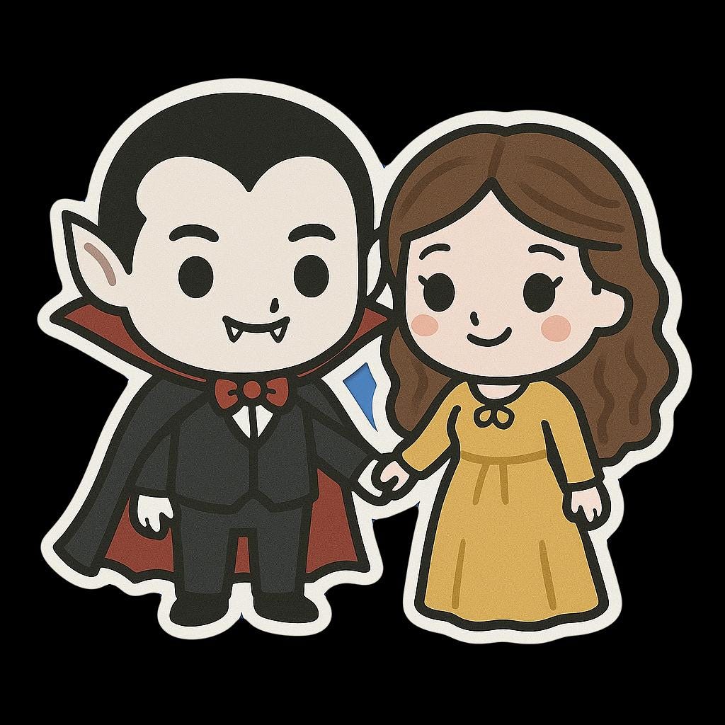 Dracula and Mina Vinyl Sticker | Gothic Romance Decal - Etsy