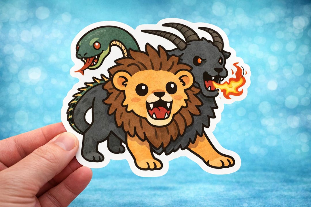 Cute Chimera Chibi Greek Mythology Vinyl Sticker - Etsy