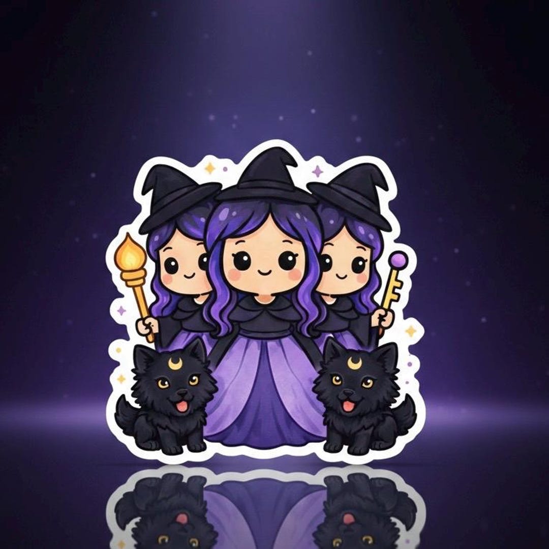 Chibi Hecate Sticker | Greek Goddess of Witchcraft Vinyl Decal - Etsy