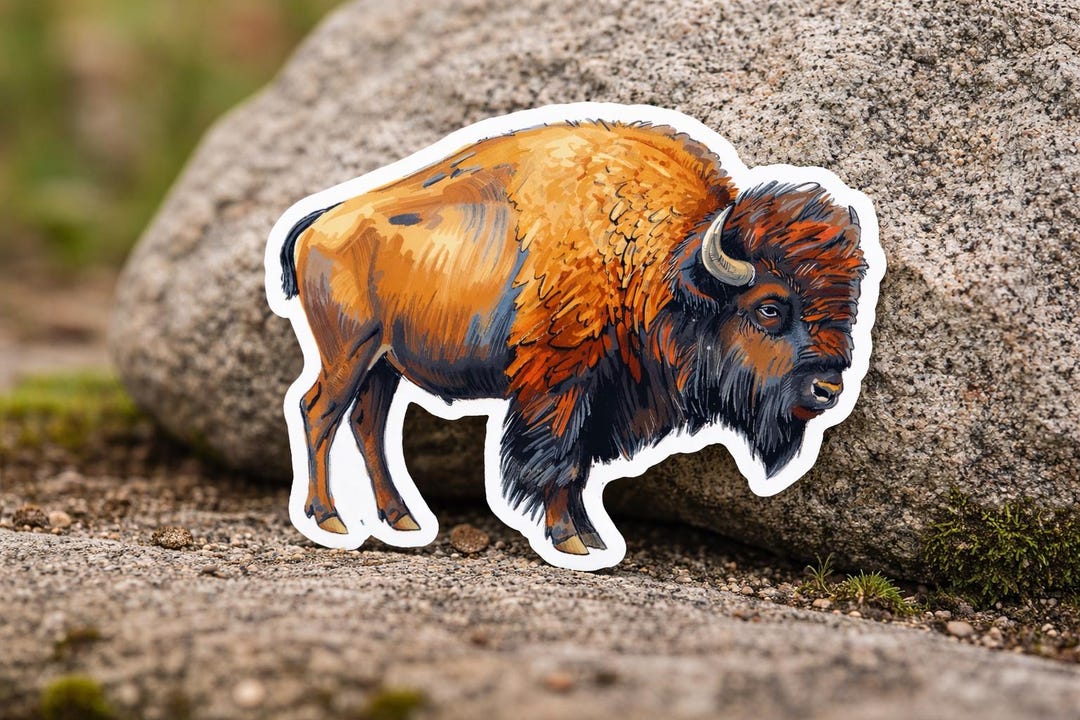 American Bison Vinyl Sticker, Buffalo Wildlife Die Cut Sticker - Etsy