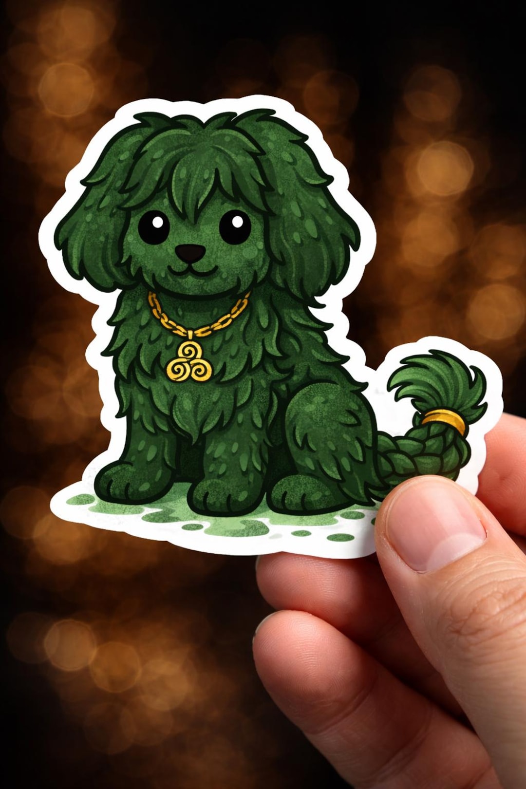 Chibi Cu Sith Vinyl Sticker, Celtic Fairy Hound - Etsy