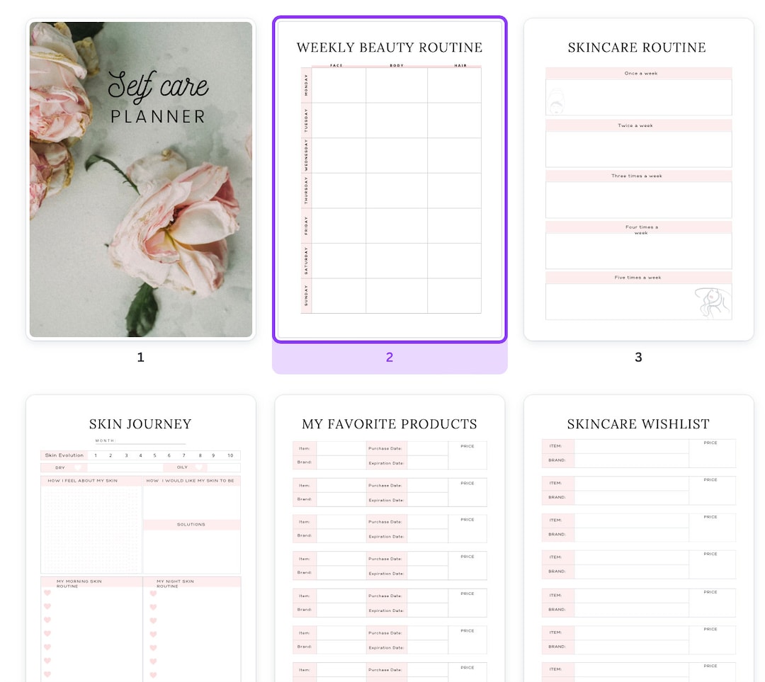 Self Care Planner, Digital, Self Love Tracker, Daily Weekly Journal ...