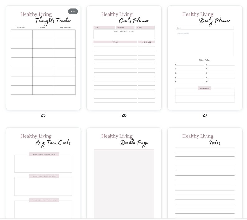Healthy Living Digital Journal, With Recipes, Mood and Habit Trackers ...