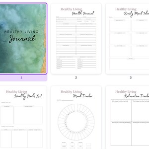Healthy Living Digital Journal, With Recipes, Mood and Habit Trackers ...