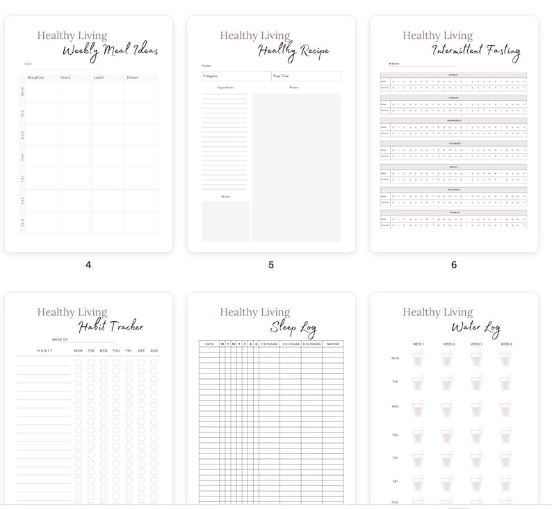 Healthy Living Digital Journal, With Recipes, Mood and Habit Trackers ...