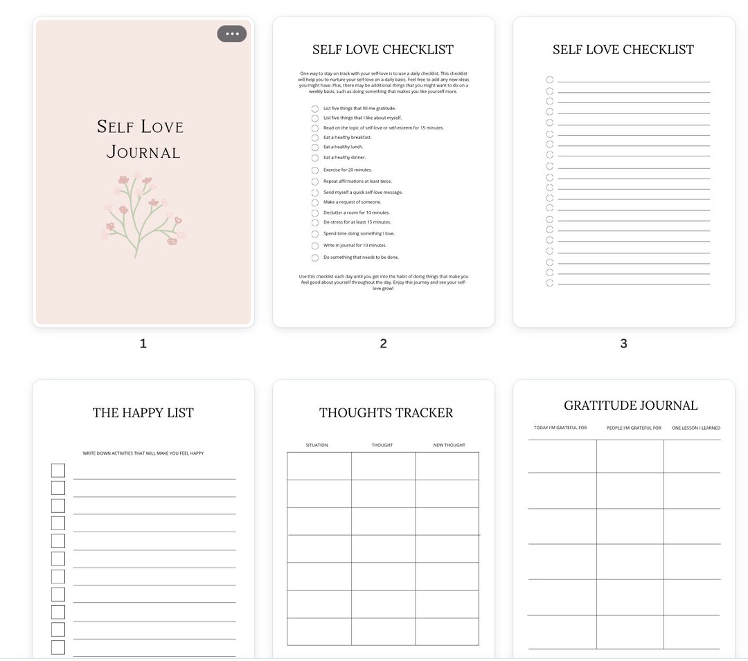 Digital Self Love Planner and Tracker, Mindfulness, Self-love ...